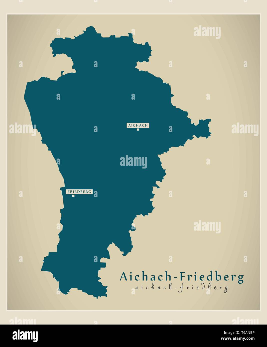 Modern Map - Aichach-Friedberg county of Bavaria DE Stock Vector Image & Art - Alamy