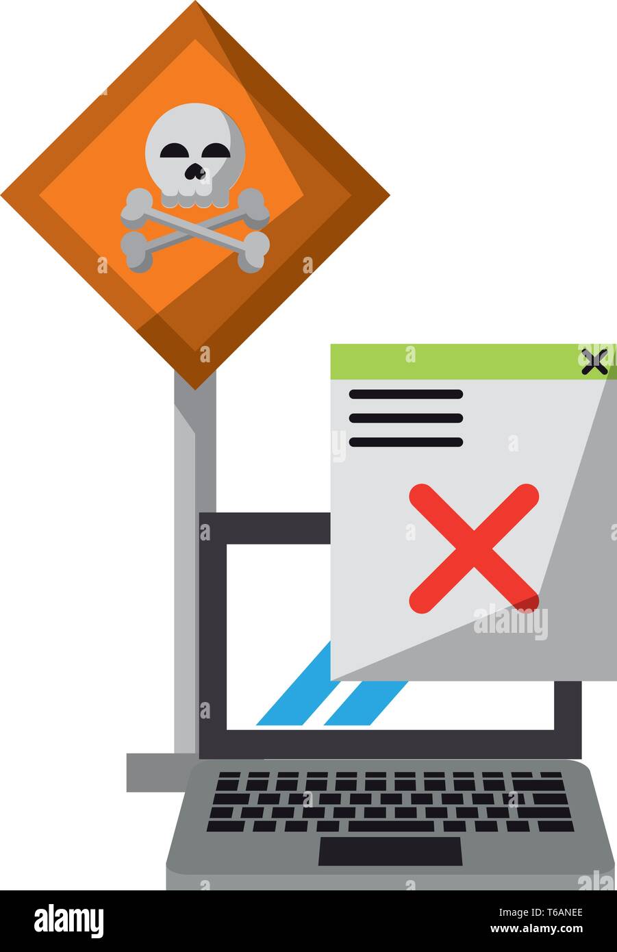 danger sign with computer Stock Vector Image & Art - Alamy