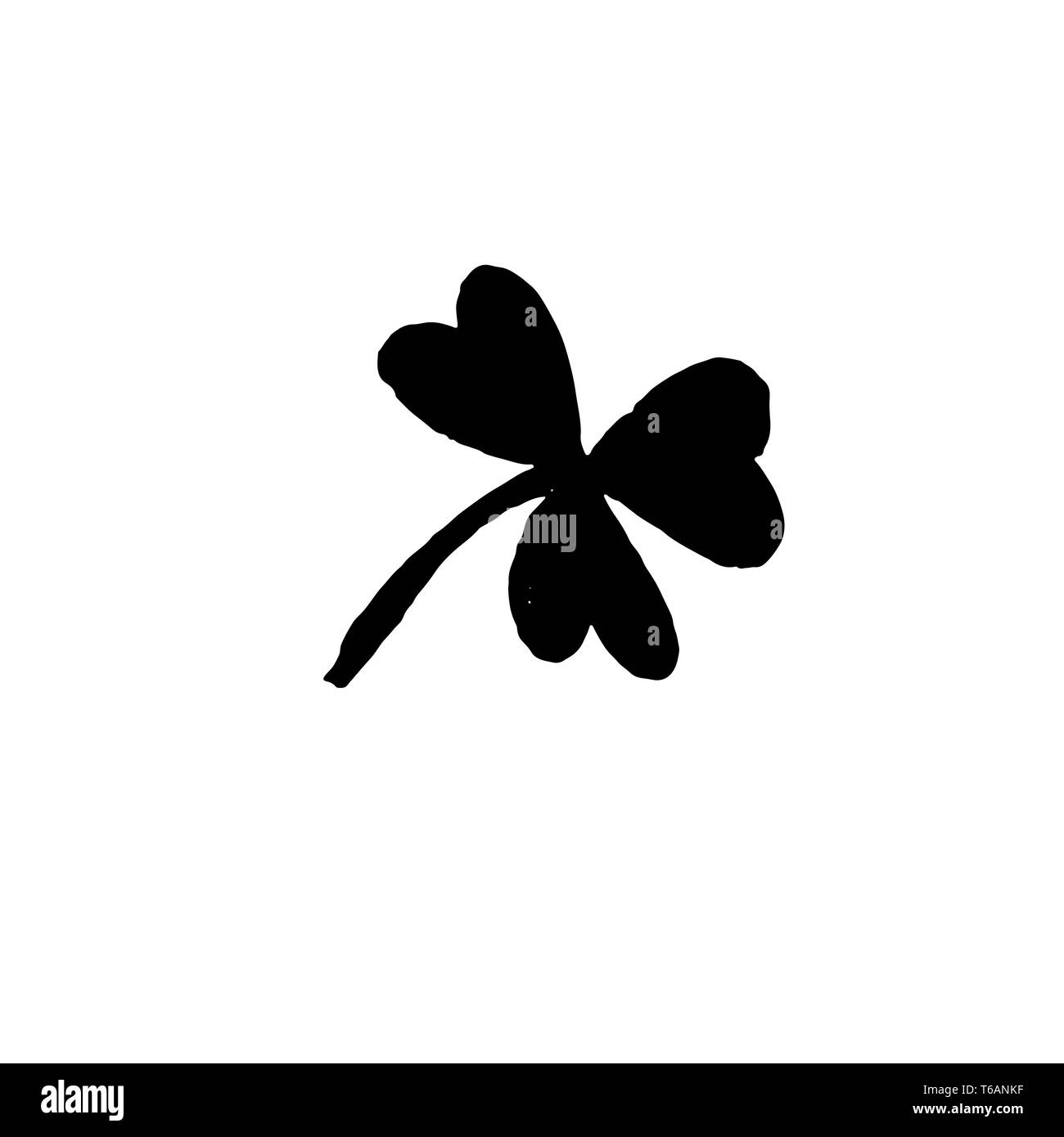 Clover icon. Grunge vector dry brush illustration Stock Vector Image ...