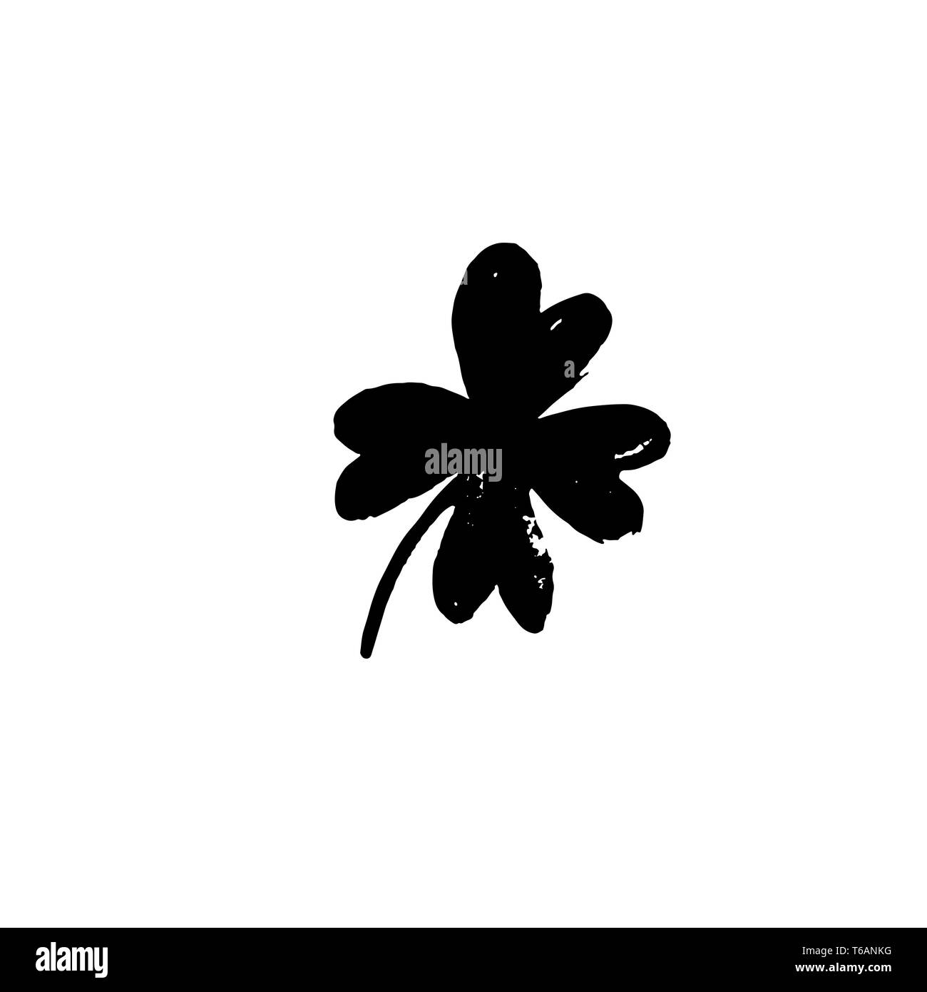 Clover icon. Grunge vector dry brush illustration Stock Vector Image ...