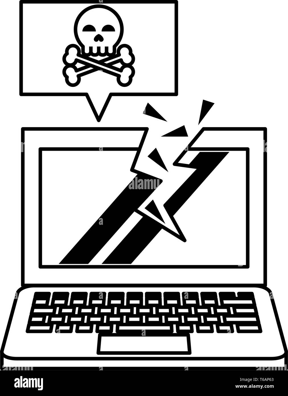 danger sign with computer Stock Vector Image & Art - Alamy