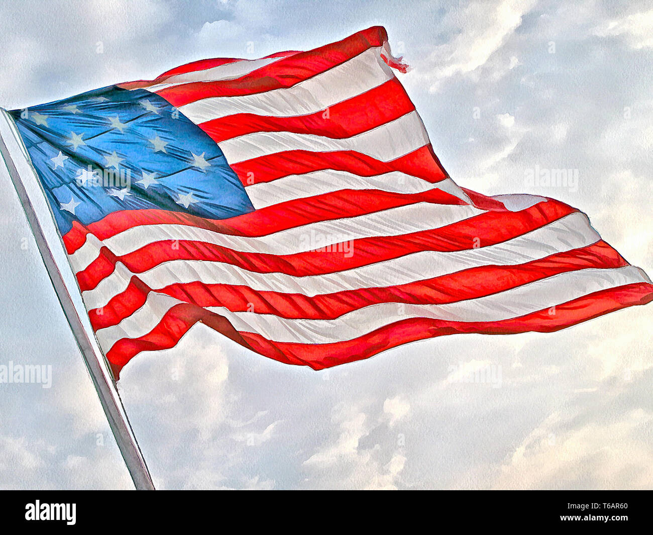 Painted image of the American flag Stock Photo - Alamy