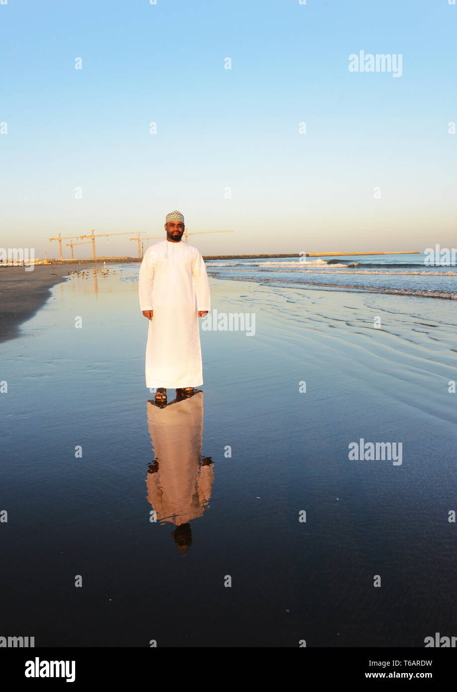 Sunrise over the Barka beach in Oman Stock Photo - Alamy