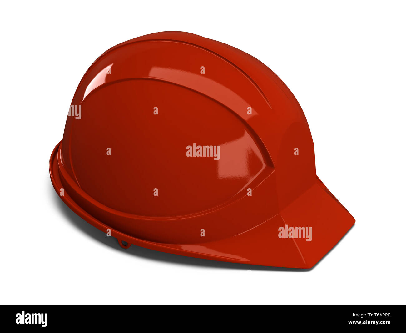 red construction helmet Stock Photo - Alamy