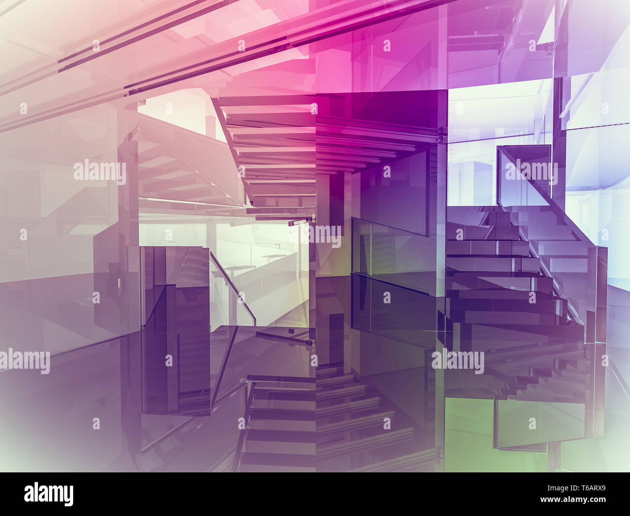 open space, clean room with shapes in 3d, business space, hospitals or ...