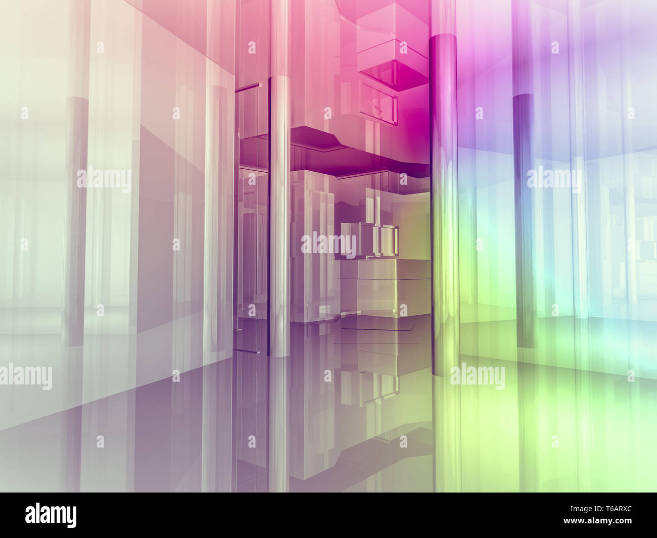 open space, clean room with shapes in 3d, business space, hospitals or ...