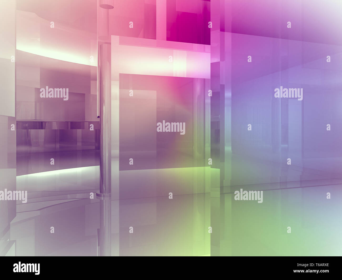 open space, clean room with shapes in 3d, business space, hospitals or ...