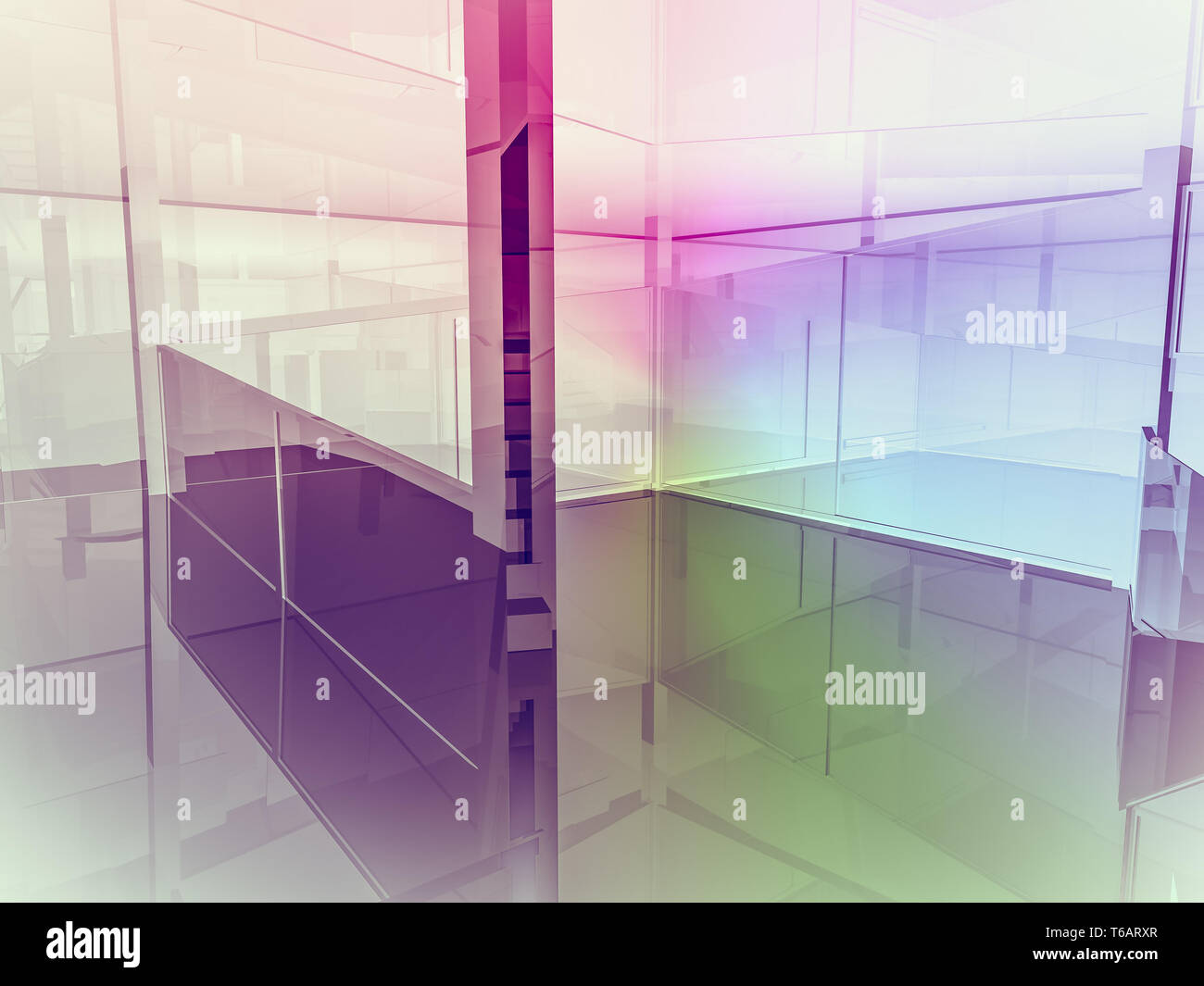 open space, clean room with shapes in 3d, business space, hospitals or ...