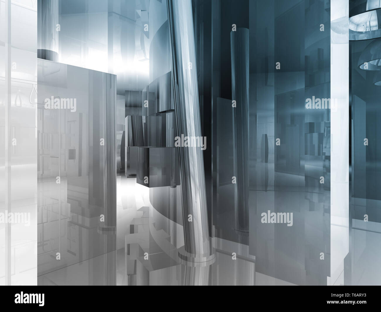 open space, clean room with shapes in 3d, business space, hospitals or ...