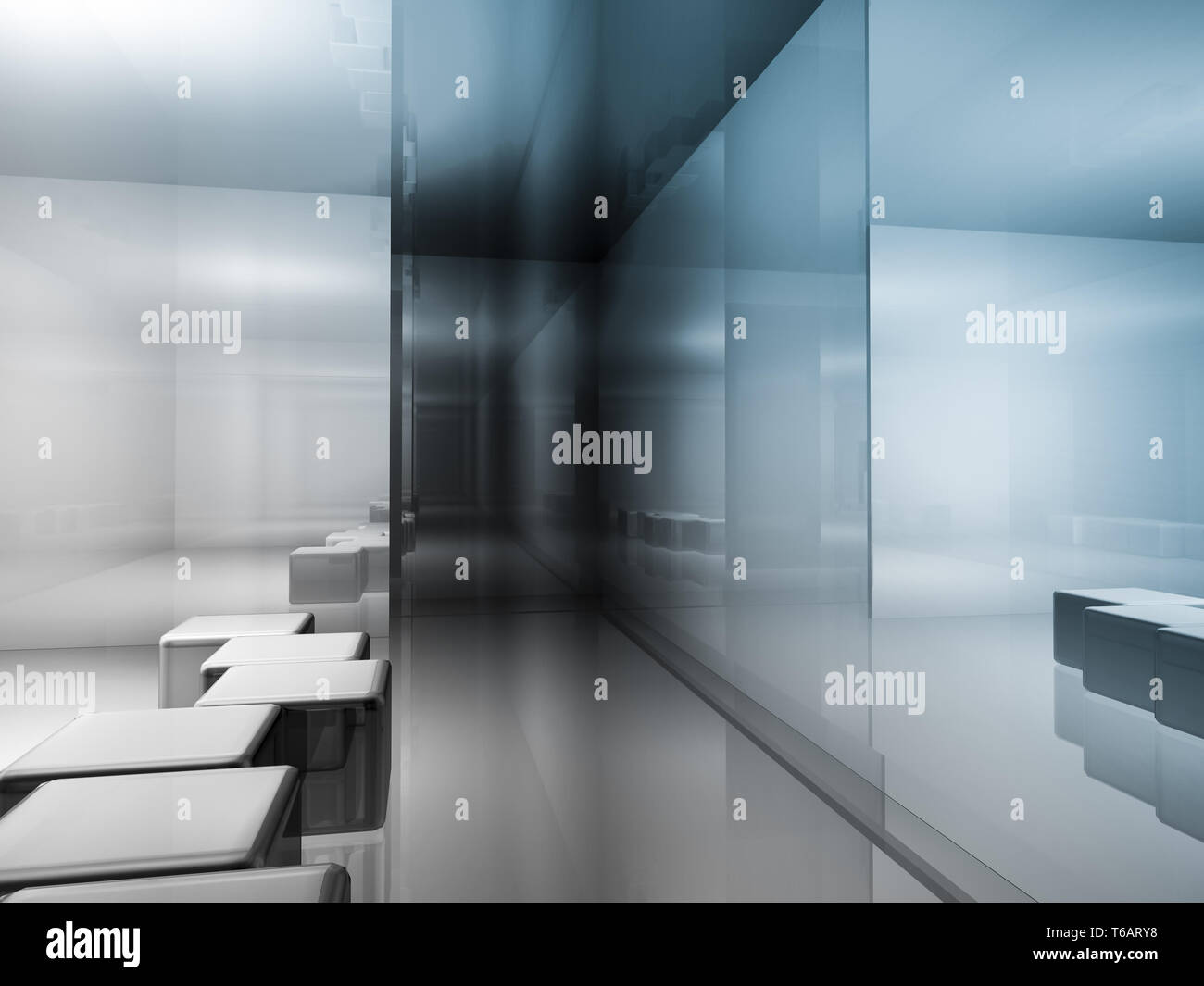 open space, clean room with shapes in 3d, business space, hospitals or ...