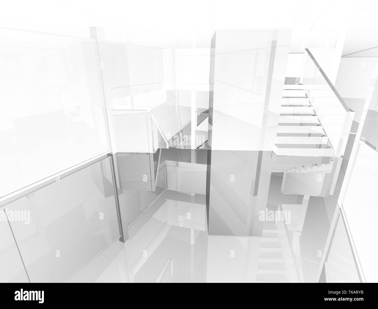 open space, clean room with shapes in 3d, business space, hospitals or ...