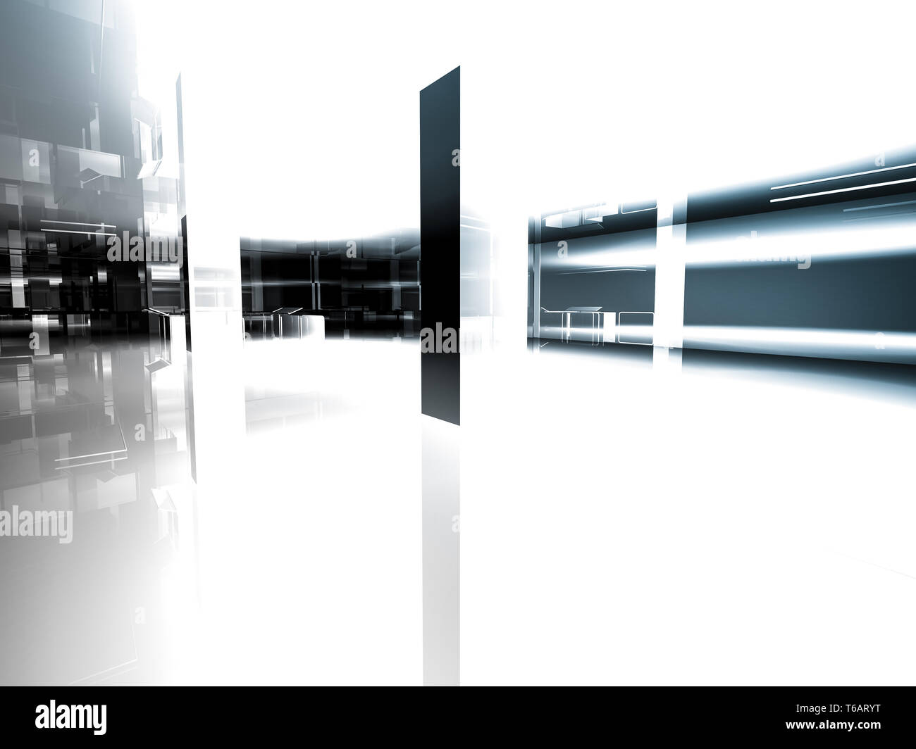 open space, clean room with shapes in 3d, business space, hospitals or ...