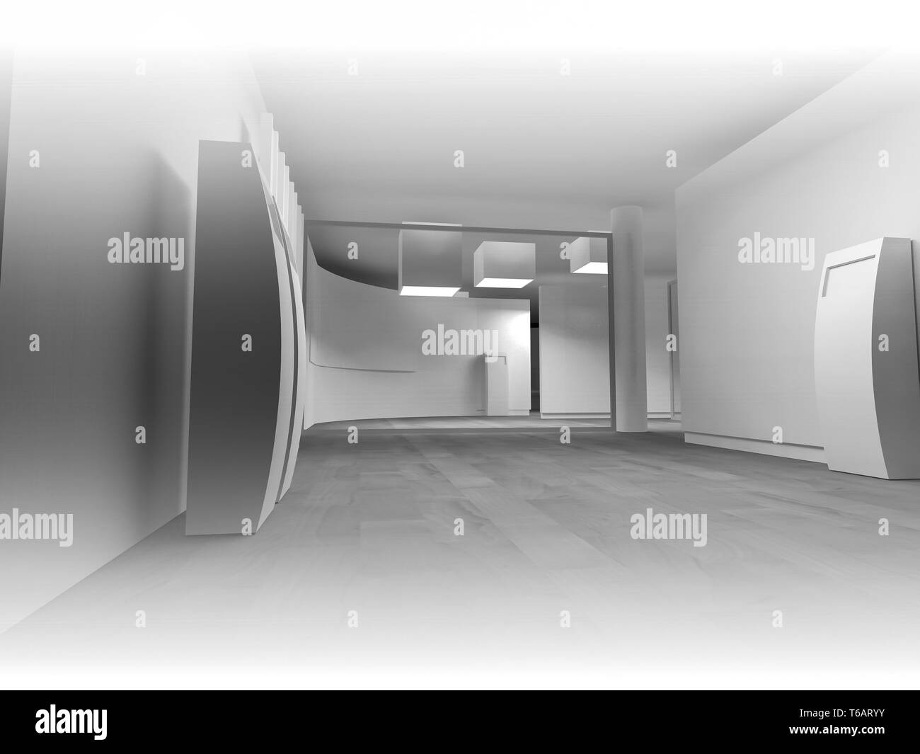 clean art gallery space with blank frames on the wall, clean room with ...