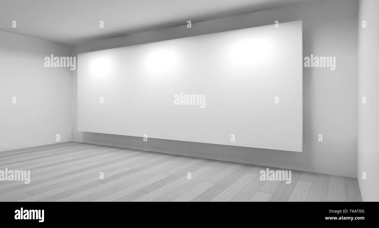 museum, clean art gallery space with blank frames on the wall, clean ...