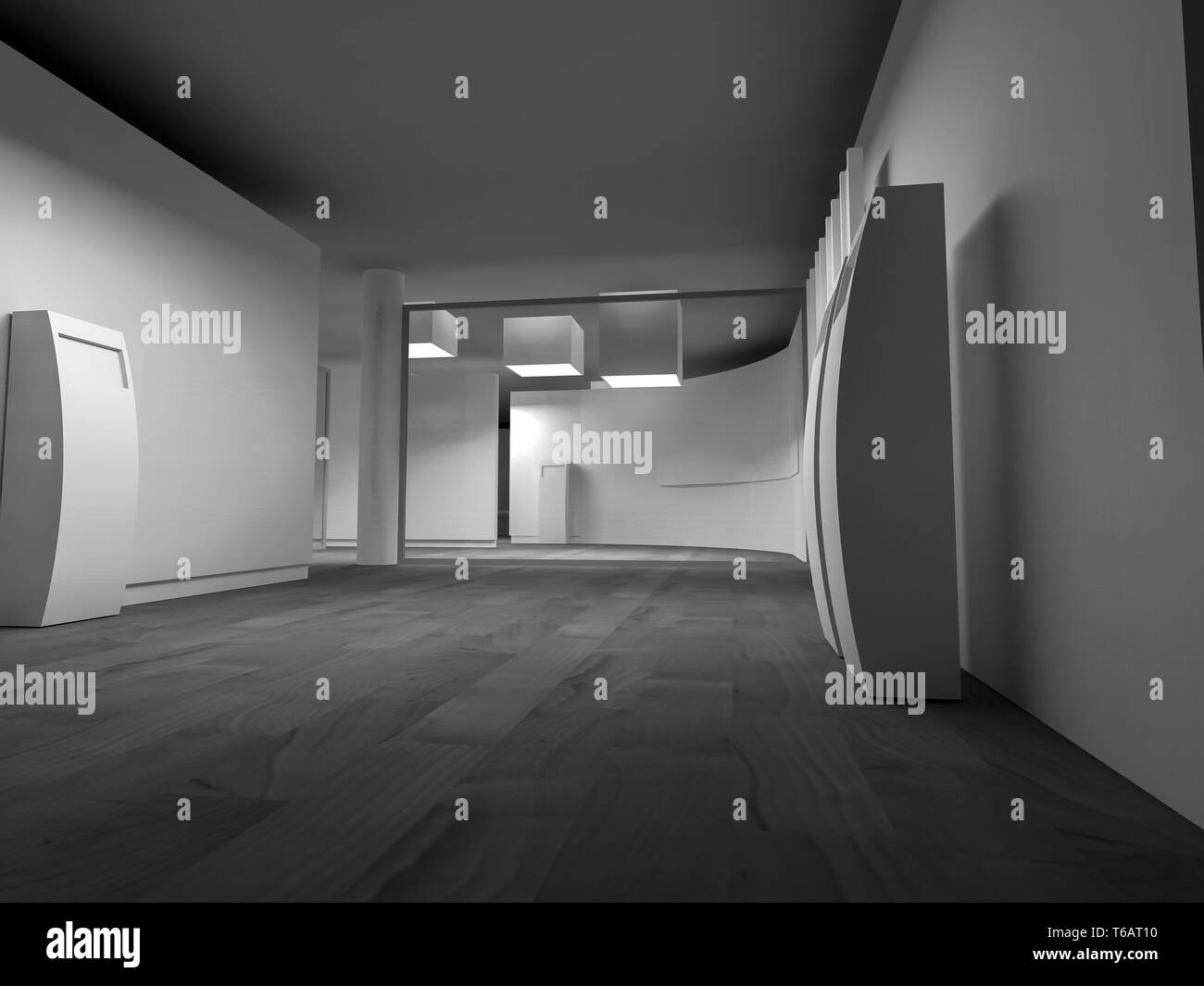 clean art gallery space with blank frames on the wall, clean room with ...