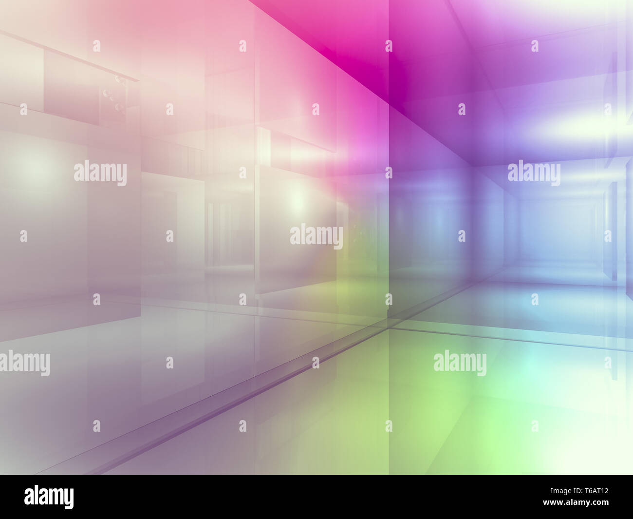 open space, clean room with shapes in 3d, business space, hospitals or ...