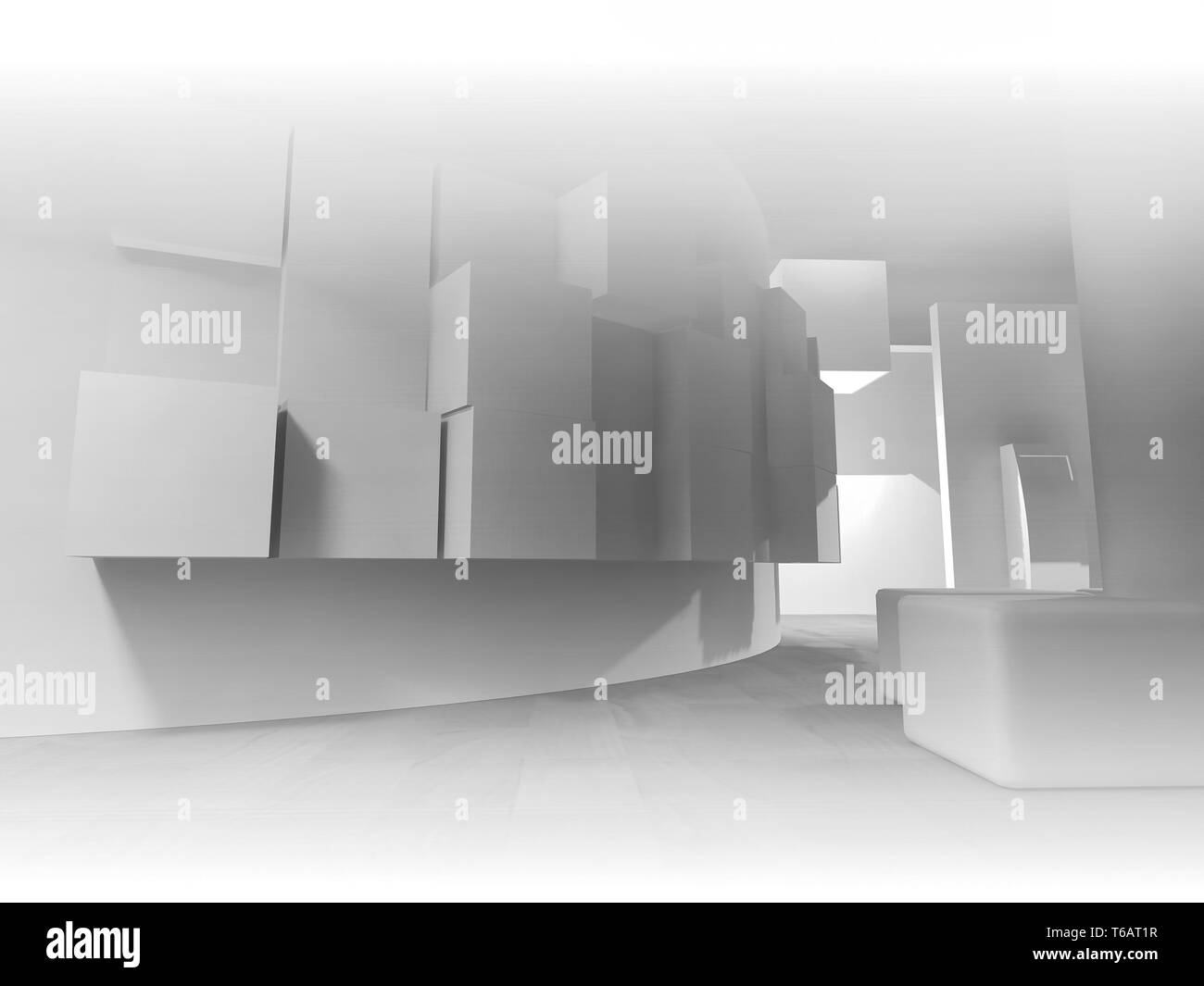 medicine, open space, clean room with shapes in 3d, business space and ...