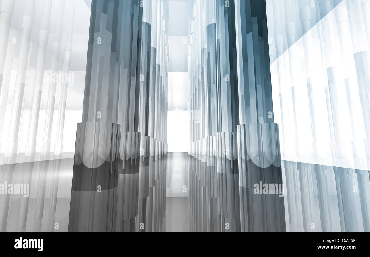 open space, clean room with shapes in 3d, business space, hospitals or ...