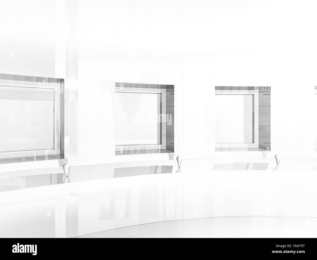 open space, clean room with shapes in 3d, business space, hospitals or ...