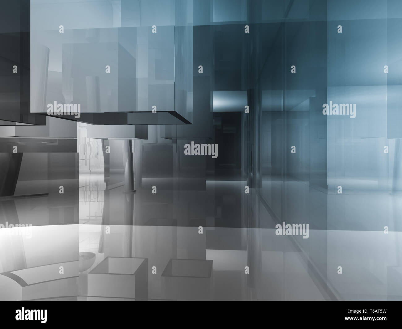 open space, clean room with shapes in 3d, business space, hospitals or ...