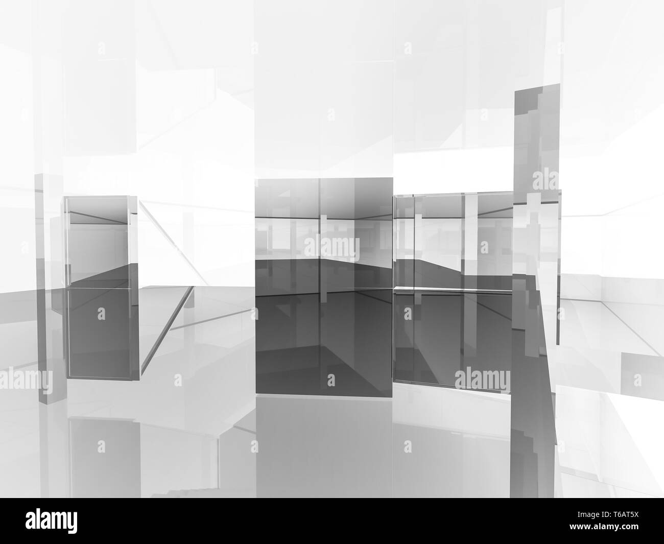 open space, clean room with shapes in 3d, business space, hospitals or ...