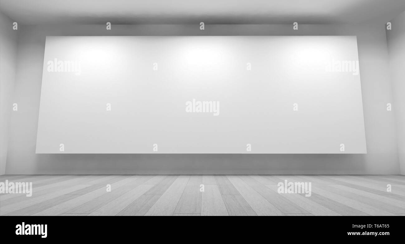 expo, clean art gallery space with blank frames on the wall, clean room ...