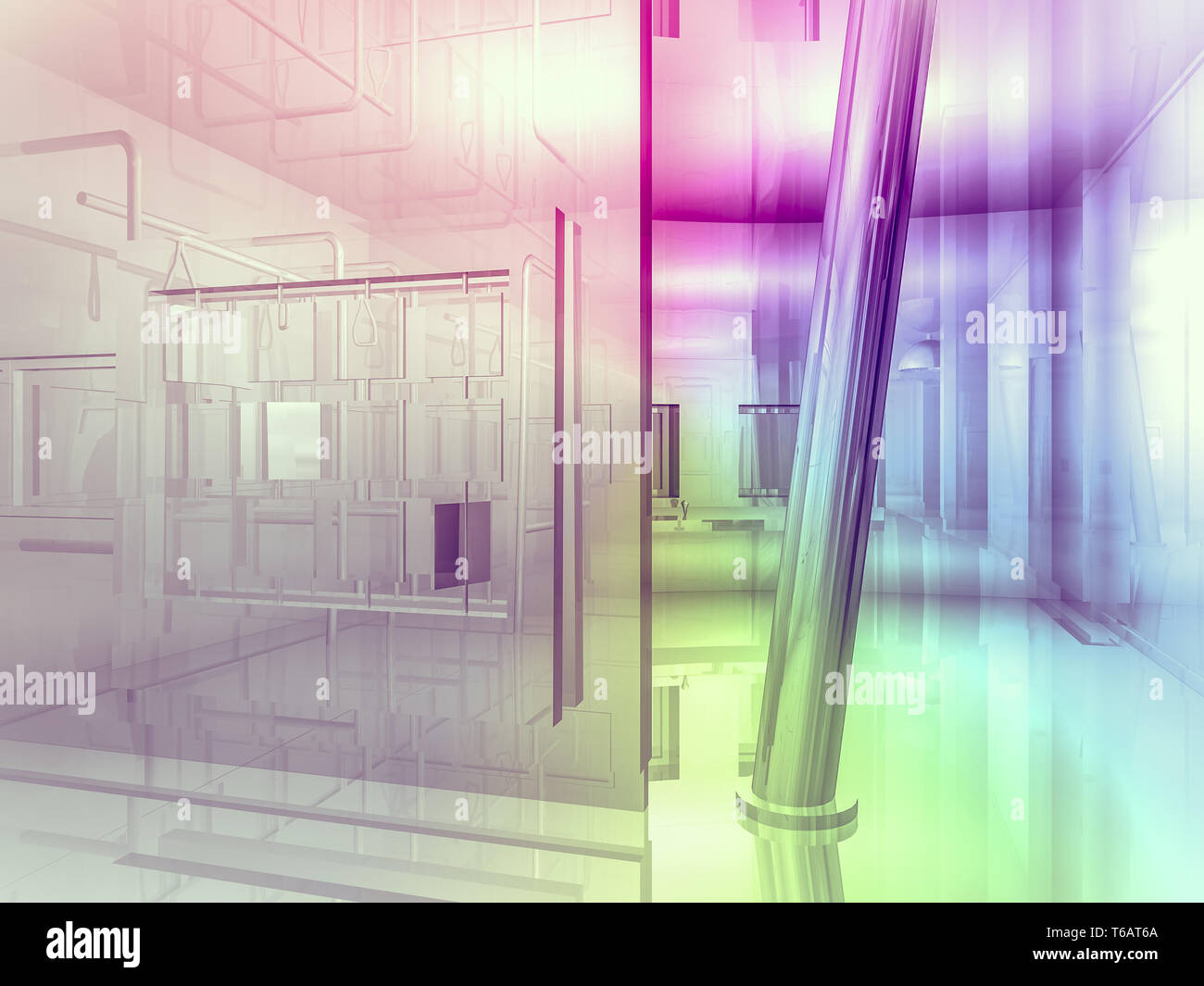 open space, clean room with shapes in 3d, business space, hospitals or ...