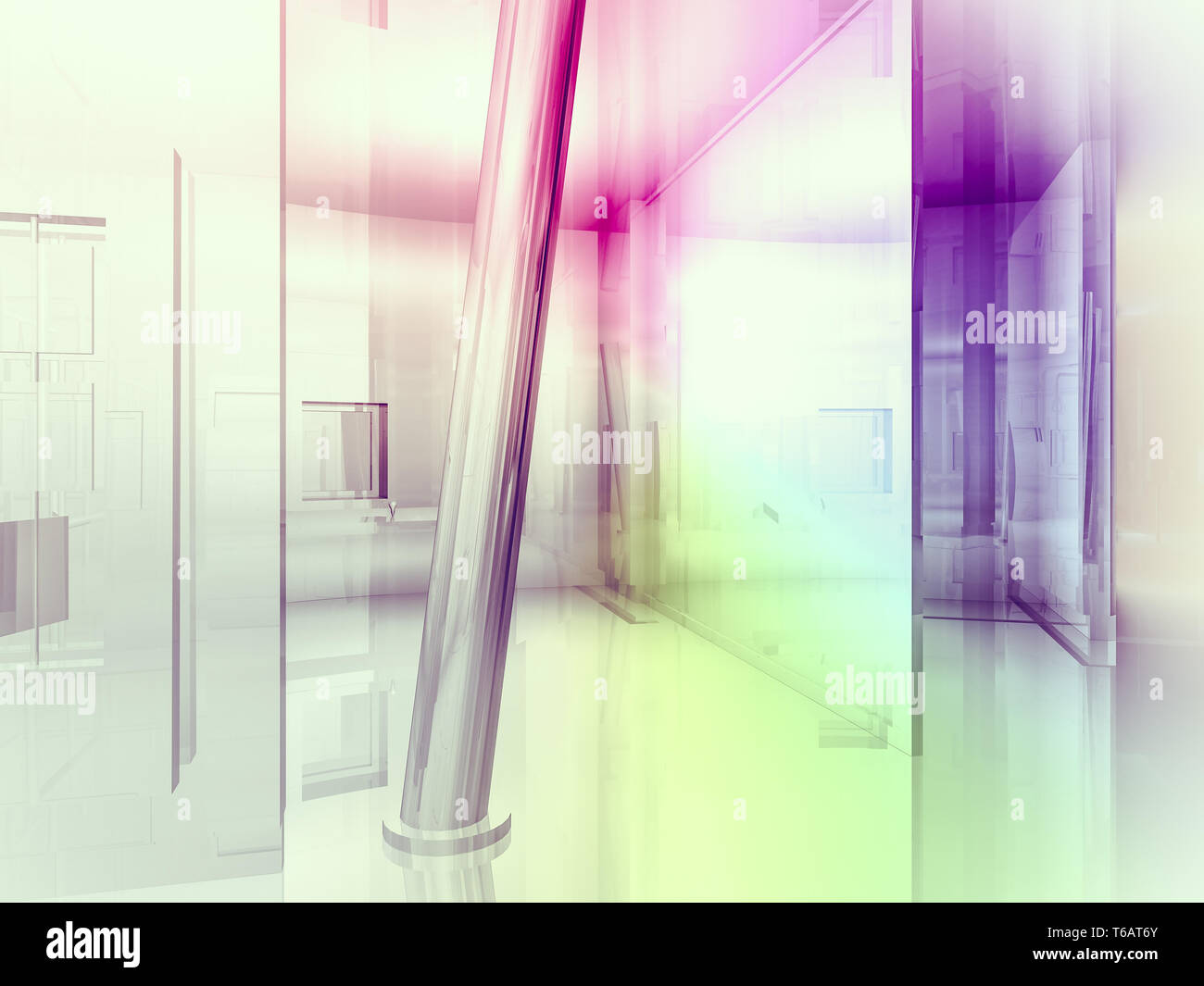 open space, clean room with shapes in 3d, business space, hospitals or ...