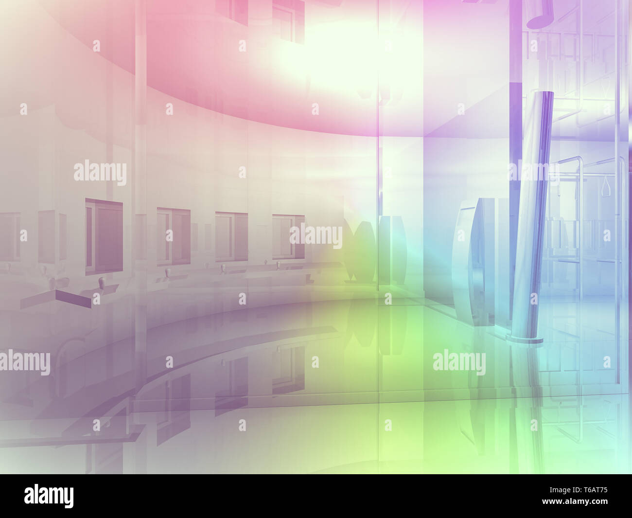 open space, clean room with shapes in 3d, business space, hospitals or ...