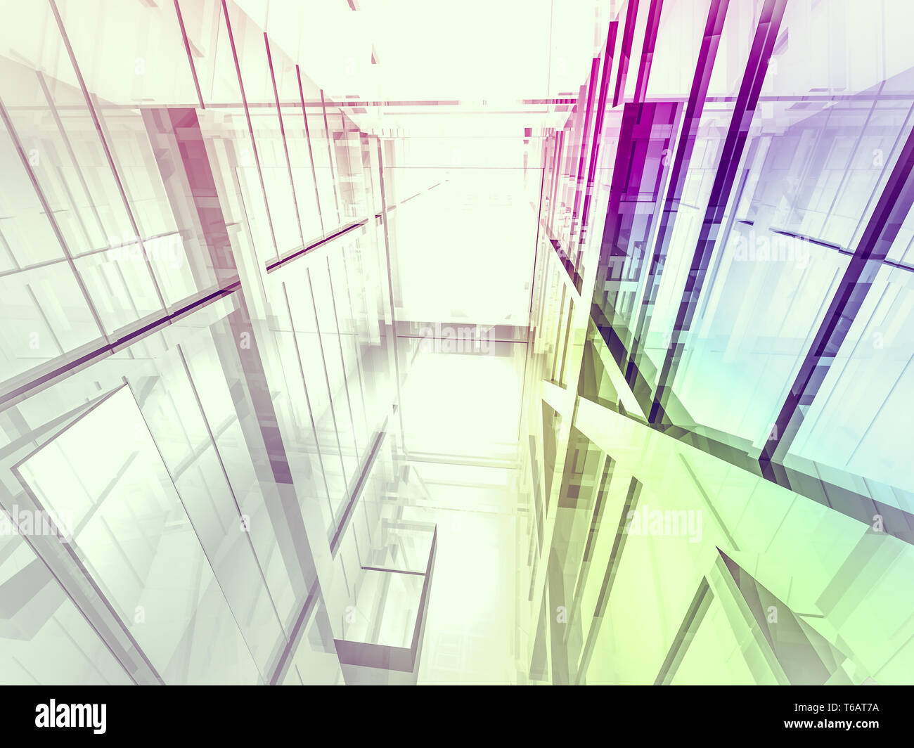 open space, clean room with shapes in 3d, business space, hospitals or ...