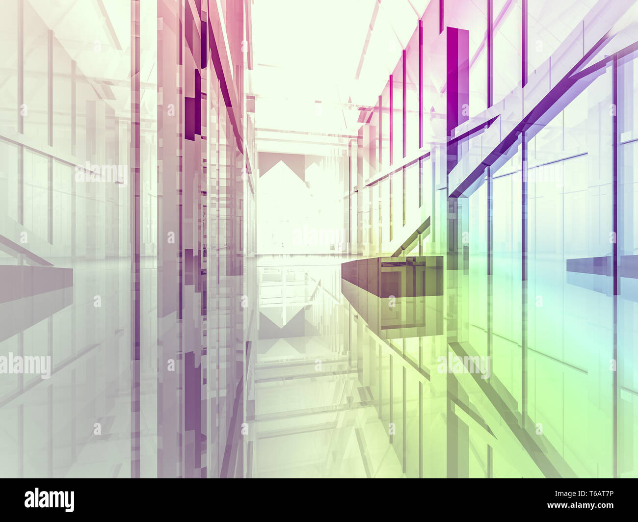 open space, clean room with shapes in 3d, business space, hospitals or ...