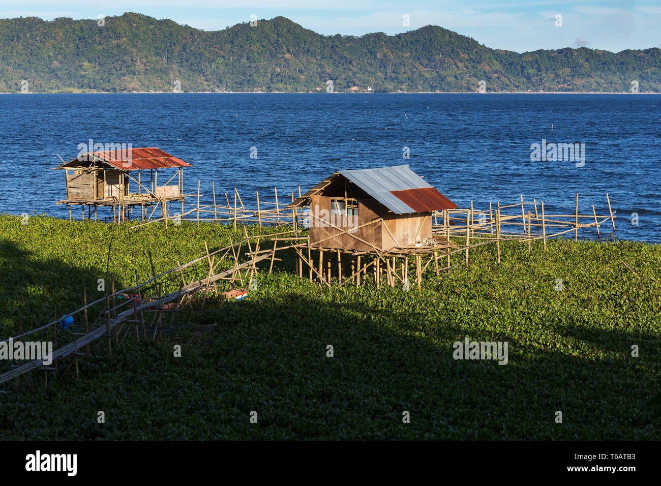 Fish farm at Lake Tondano Stock Photo - Alamy