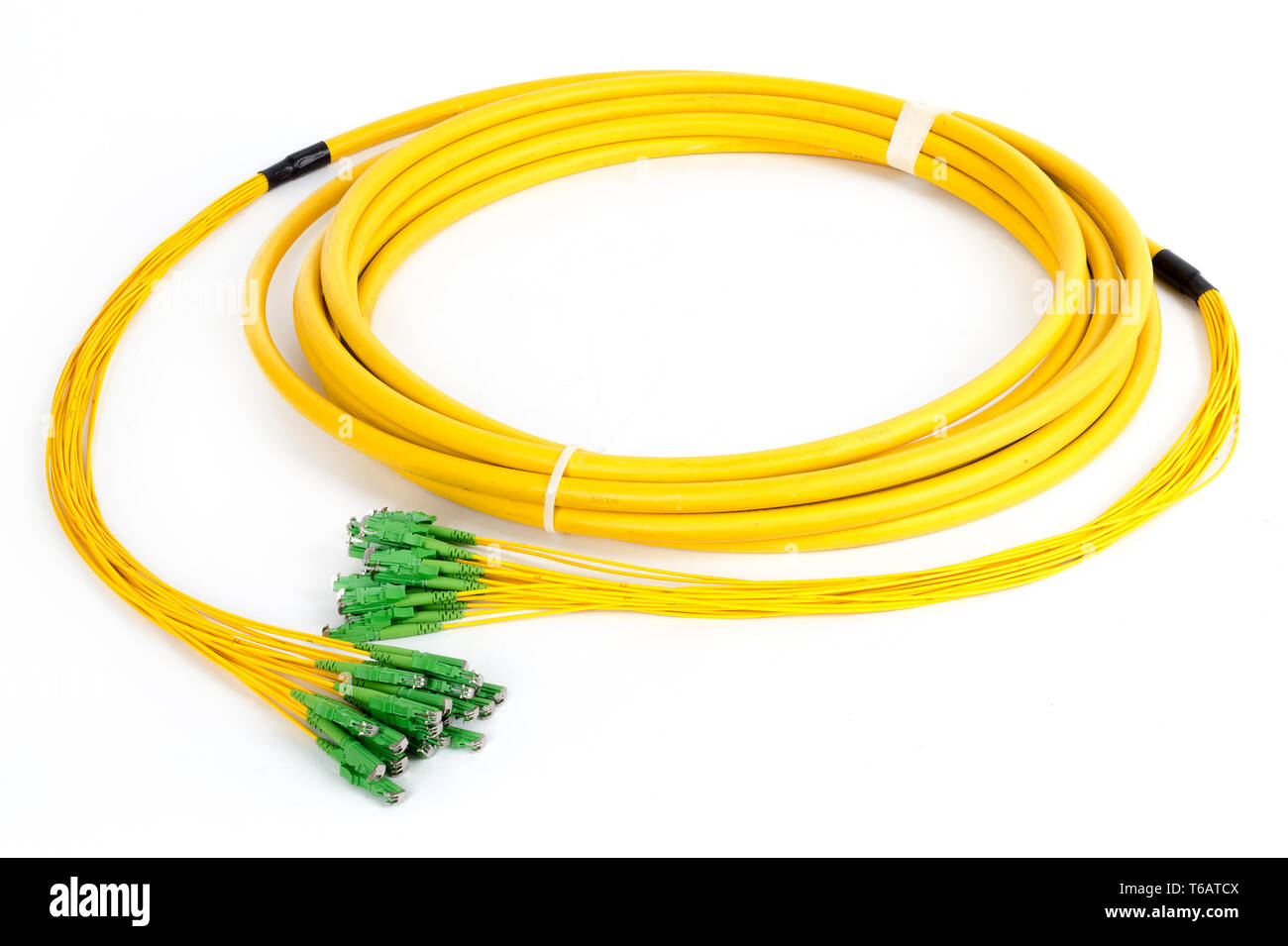 fiber optic E2 (LSH) pigtail, patchcord Stock Photo - Alamy
