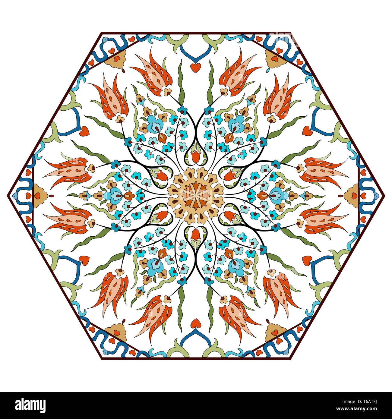 Antique ottoman turkish pattern vector design eighty seven Stock Photo ...
