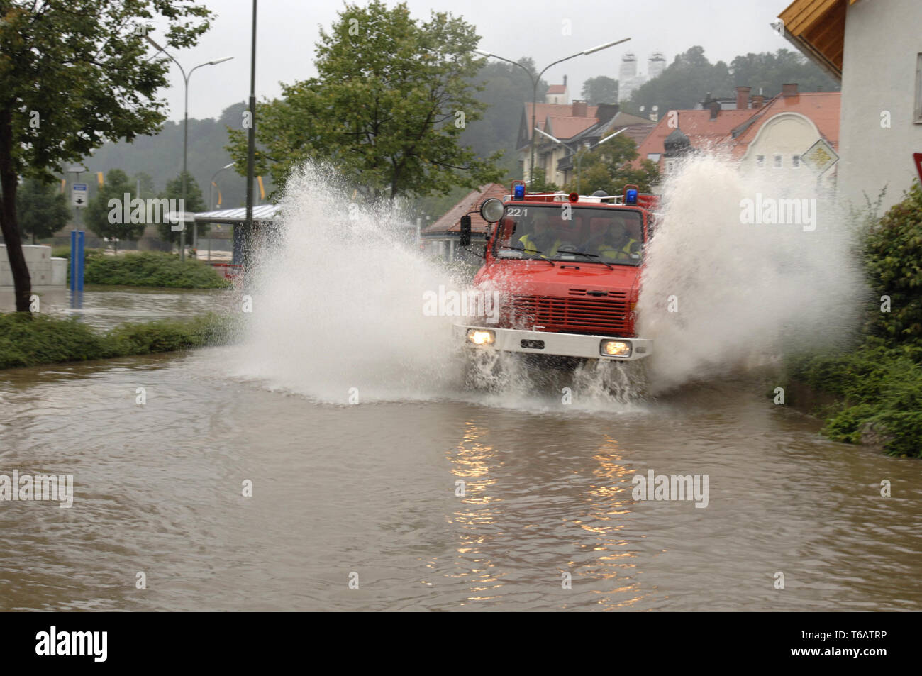 firefighter in action at burning farm house in Germany Stock Photo - Alamy