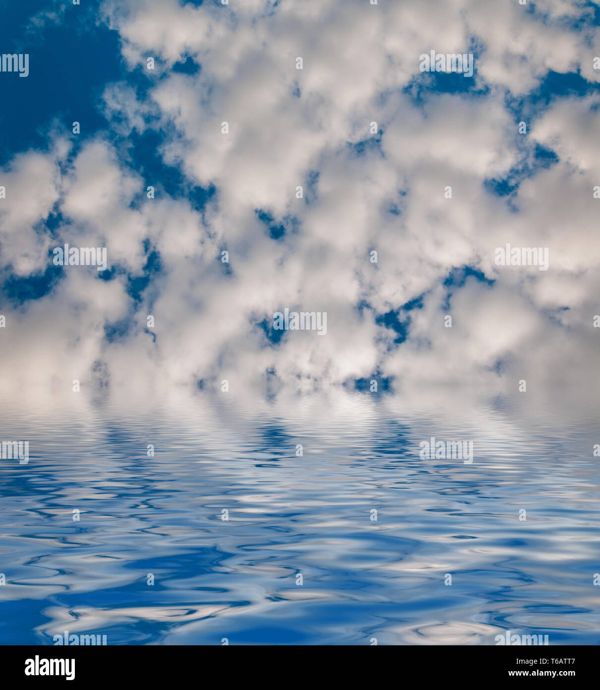 Surface Rippled of water with clouds and sky background Stock Photo - Alamy