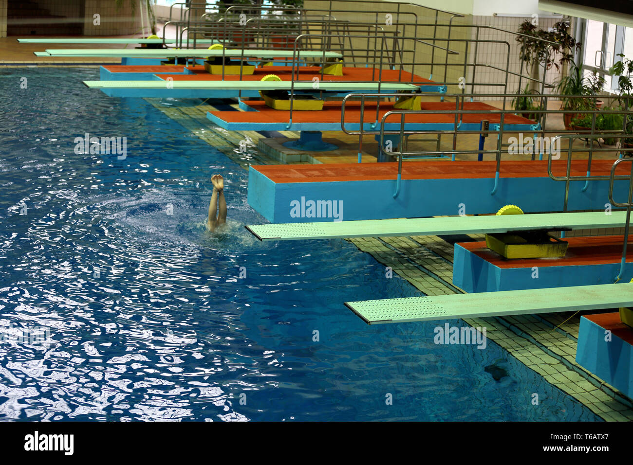 Stand for a jump in the swimming pool Stock Photo - Alamy