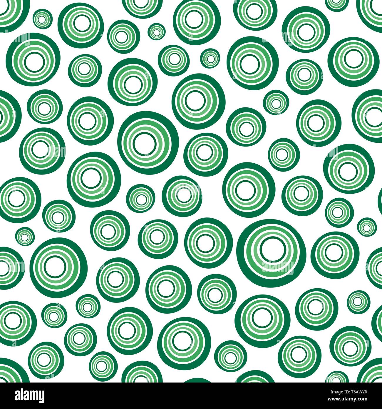 Seamless background of concentric circles in neon green colors on white ...