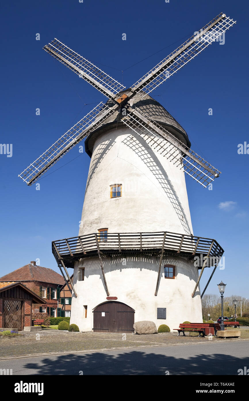 wind mill, Enningerloh, Muensterland, North Rhine-Westphalia, Germany ...