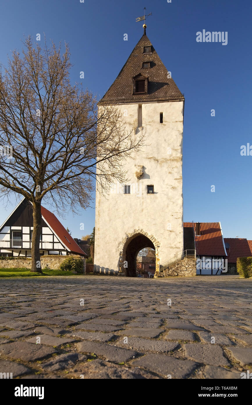 tower Paulusturm on the square Burgplatz, Oelde-Stromberg North Rhine ...
