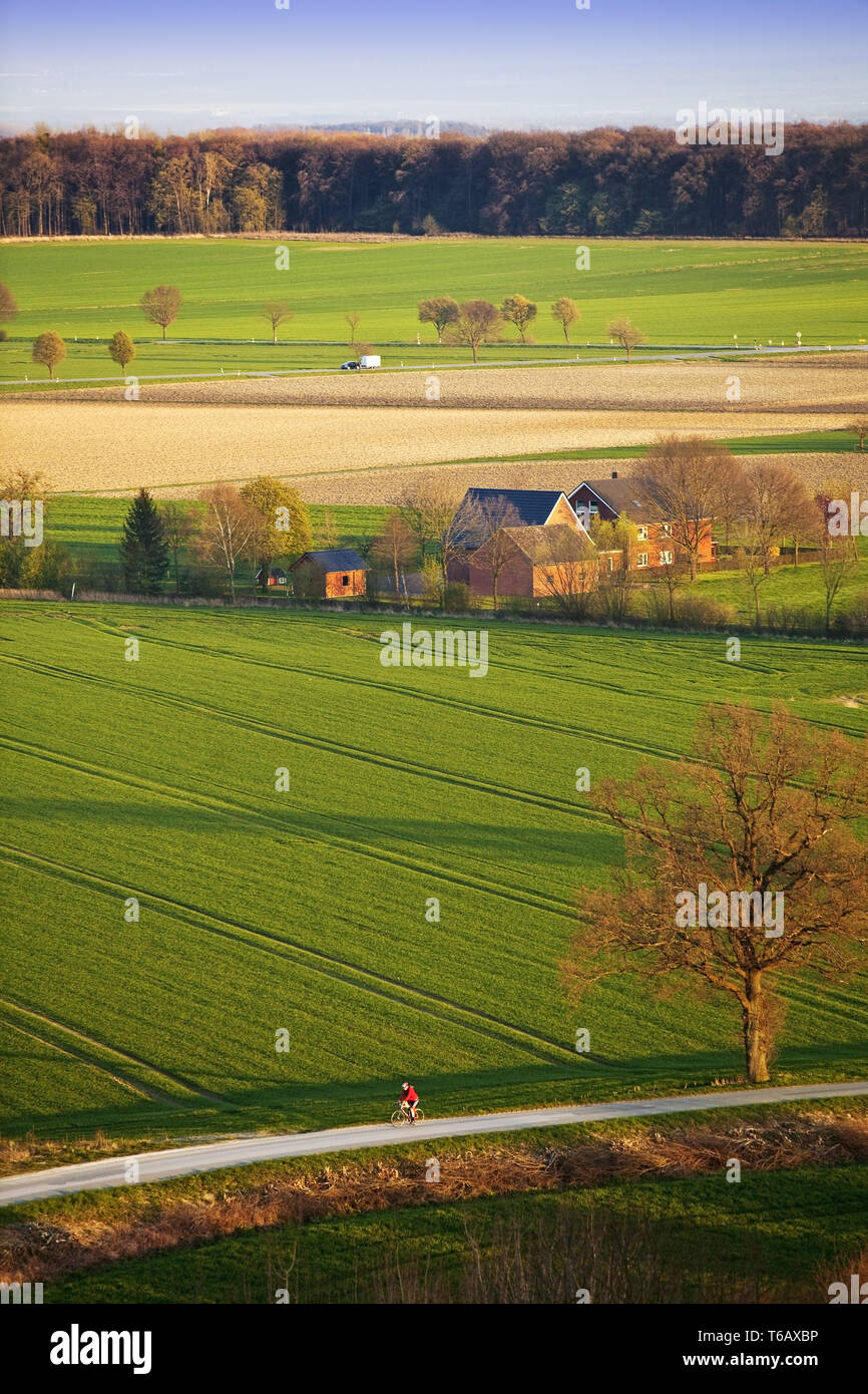 landscape with farmhouse, view from Burgberg, Oelde-Stromberg, North ...