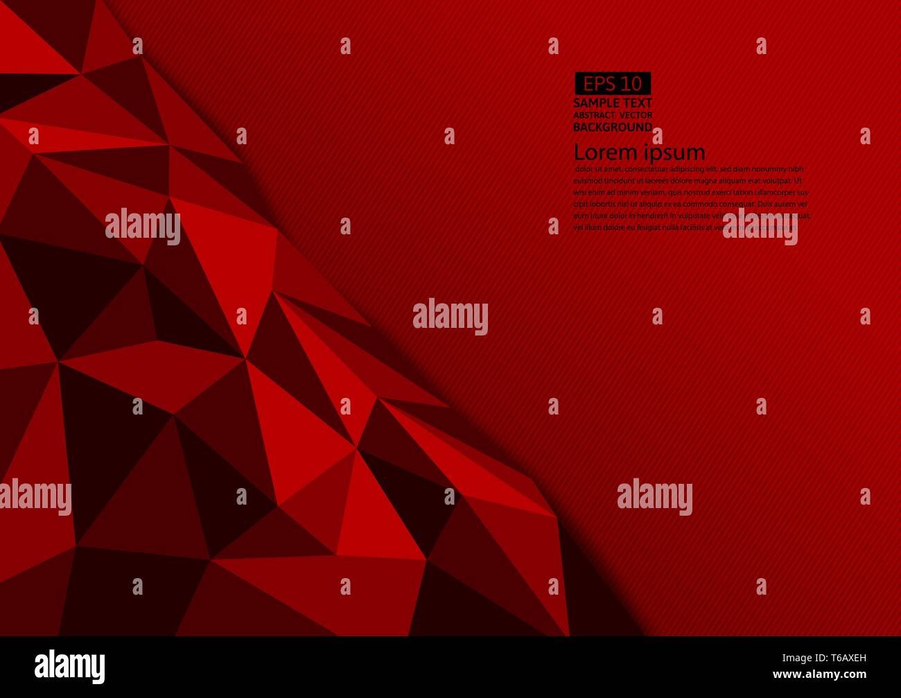 Red Color Polygon Abstract Background With Copy Space Vector Illustration Eps10 Stock Vector