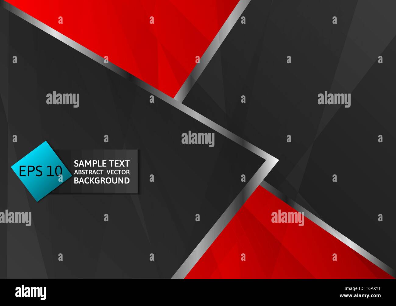 Abstract geometric black and red color, Modern design background with ...