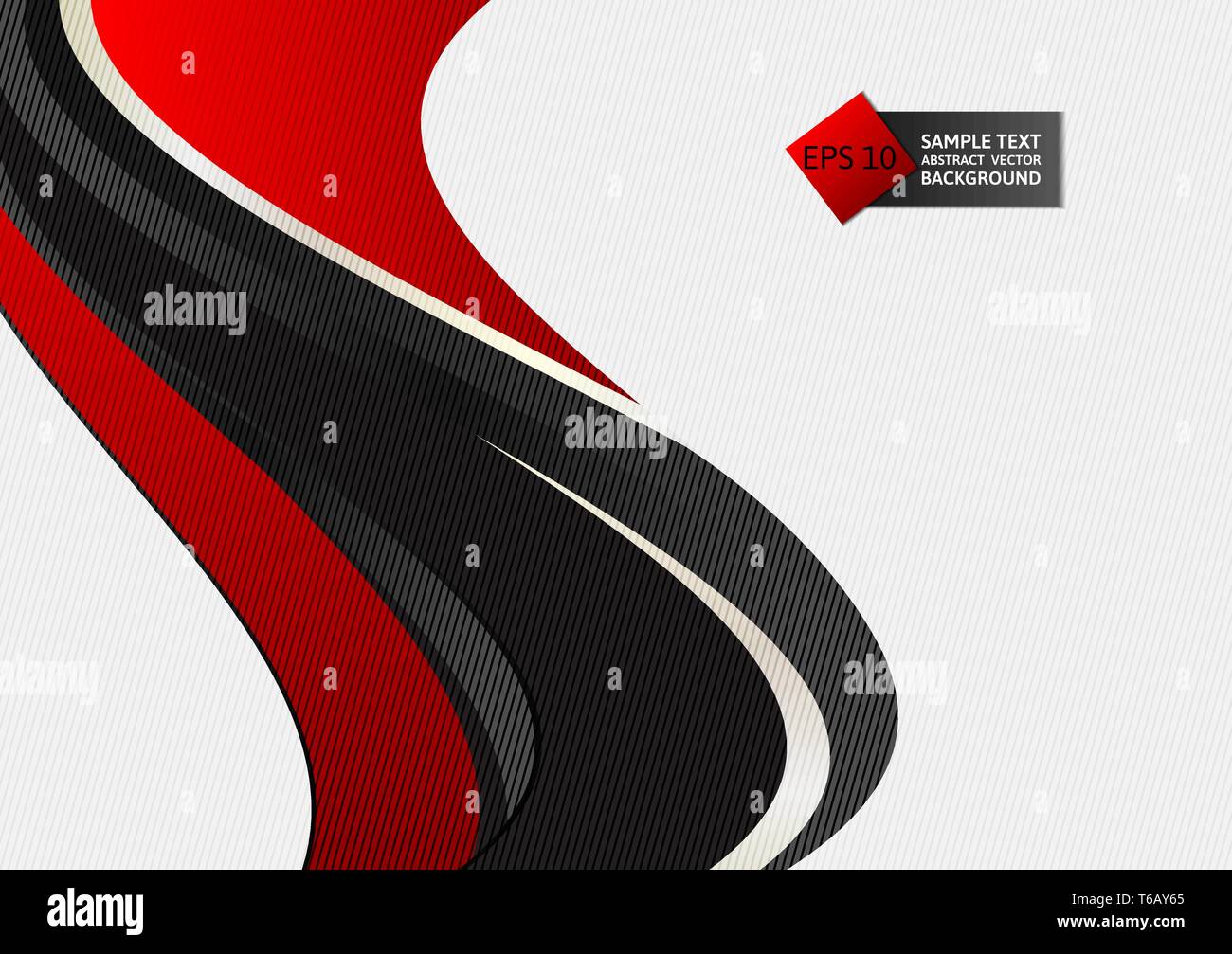 Red and black color wave abstract background Vector illustration Stock ...