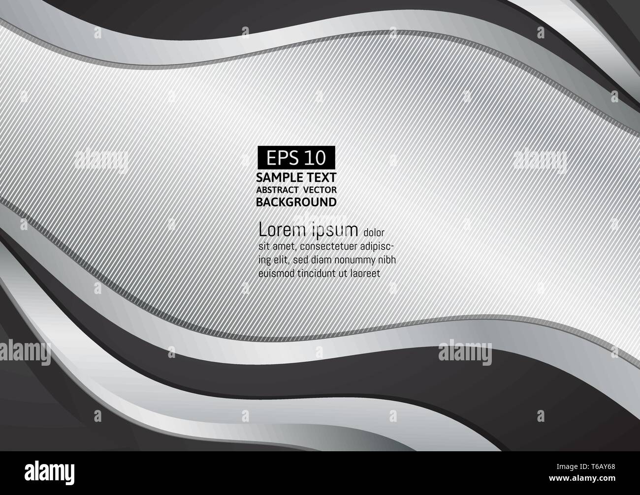 Black and silver wave abstract background vector illustration Stock ...