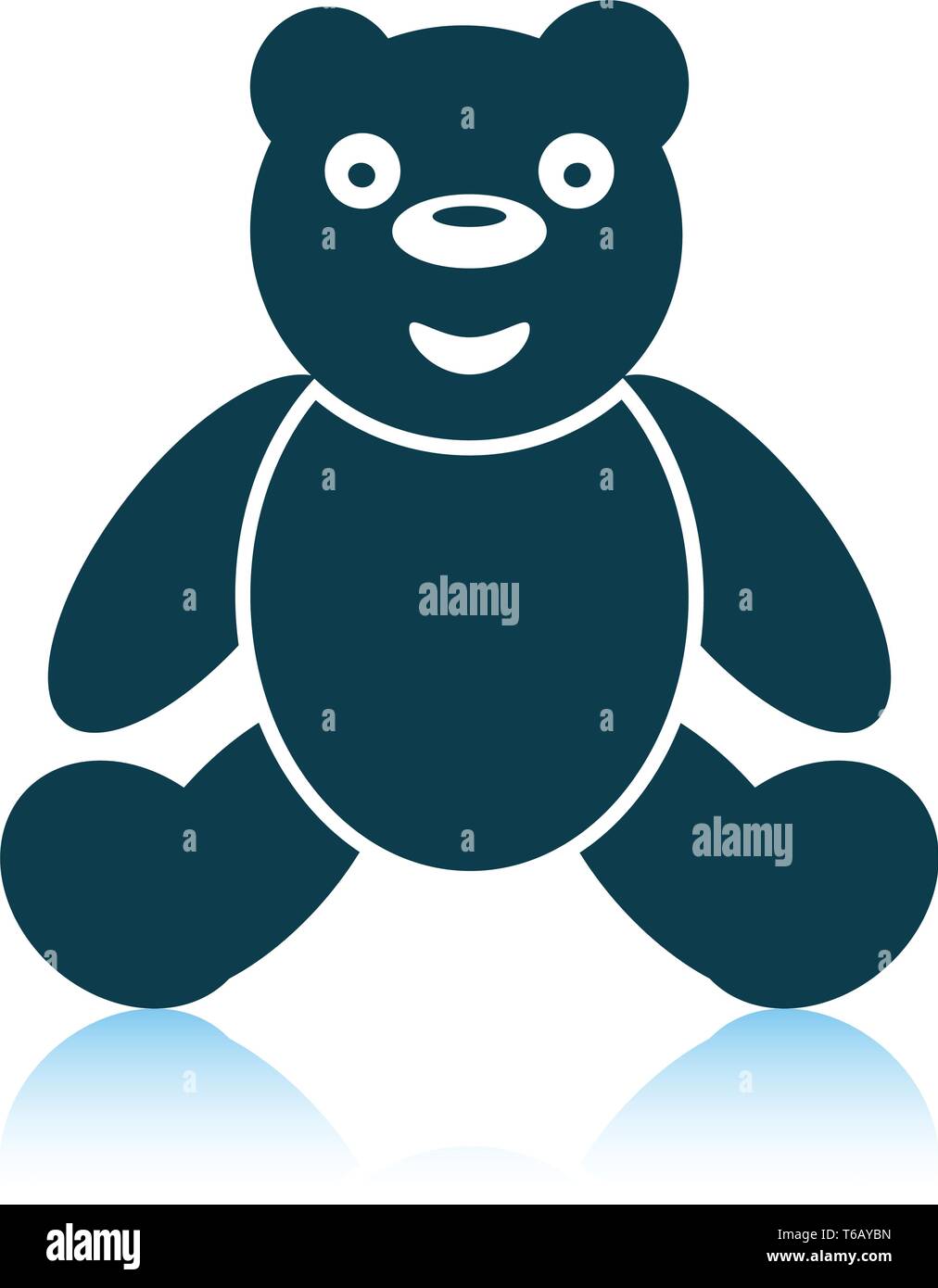 Teddy bear icon. Shadow reflection design. Vector illustration Stock ...