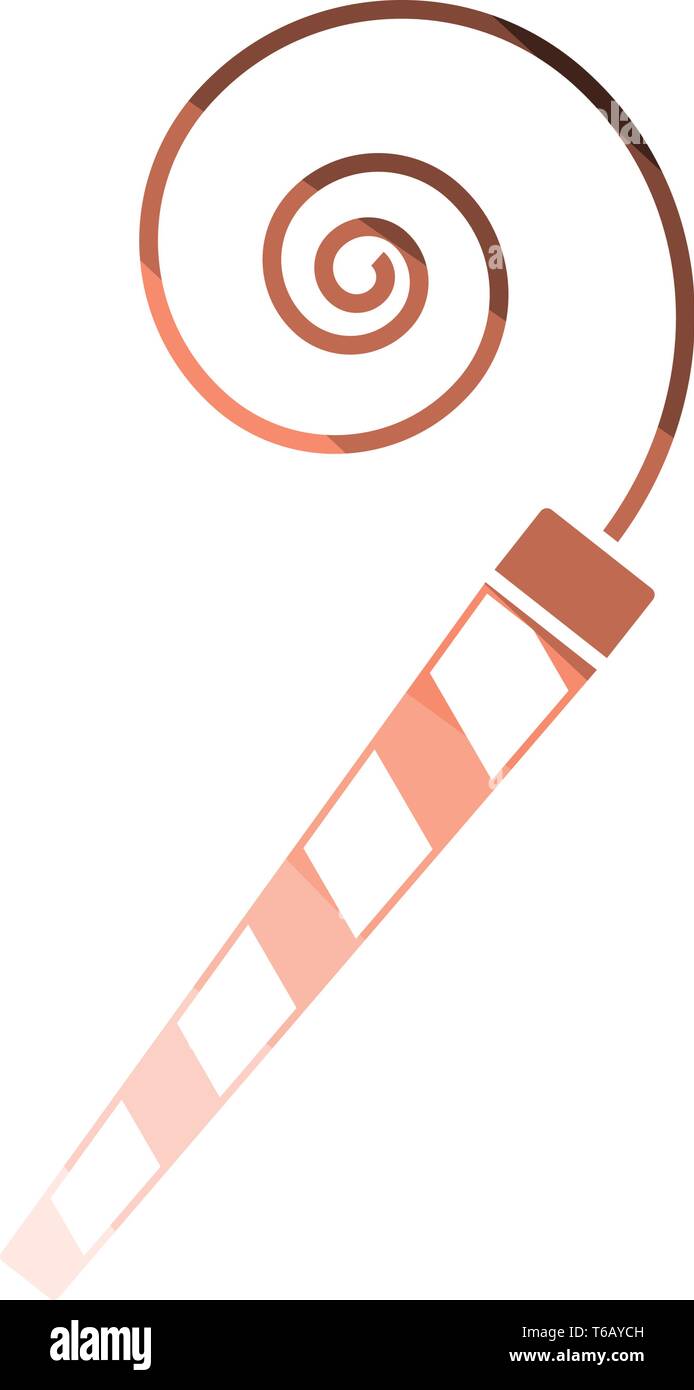 Party whistle icon. Flat color design. Vector illustration Stock Vector ...
