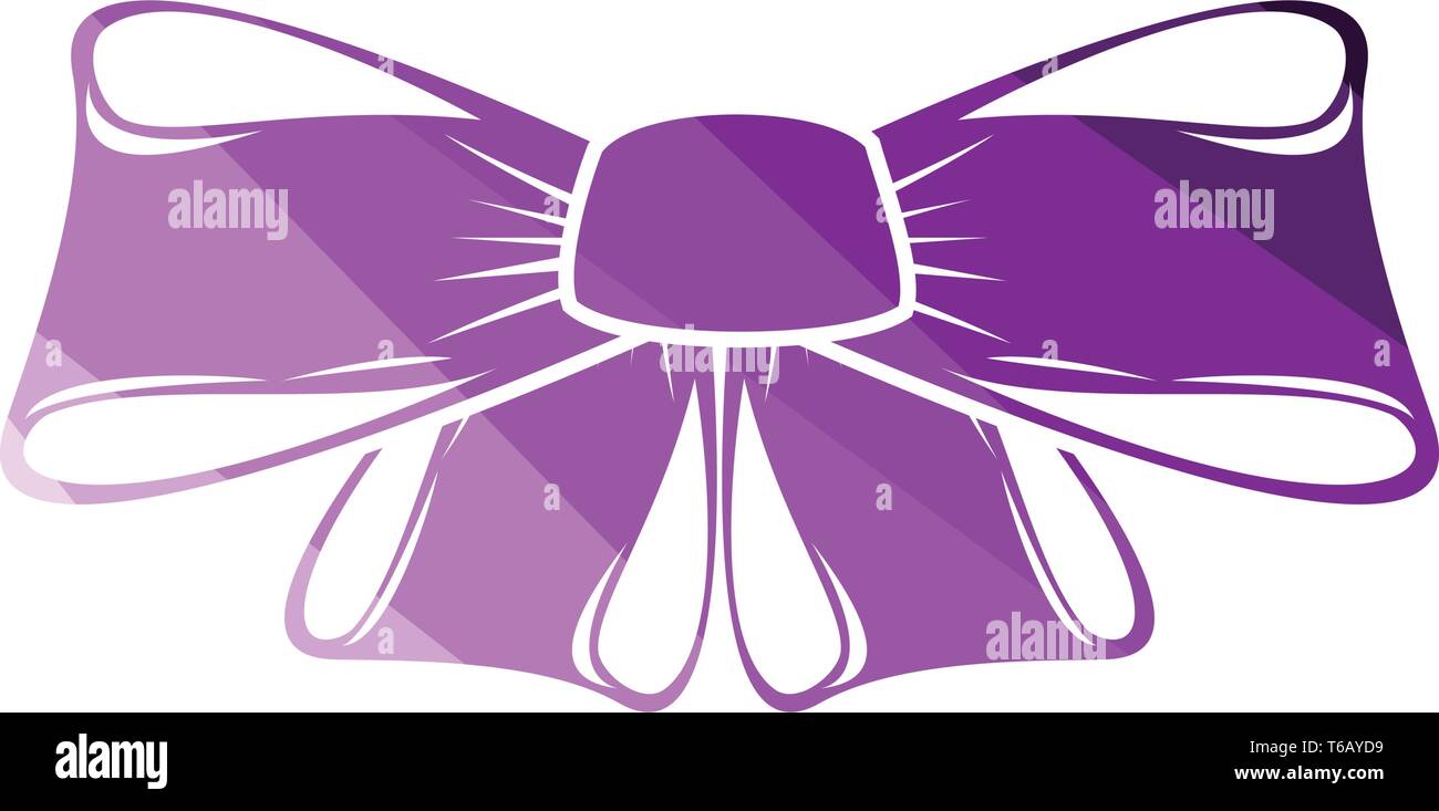 Party bow icon. Flat color design. Vector illustration Stock Vector ...