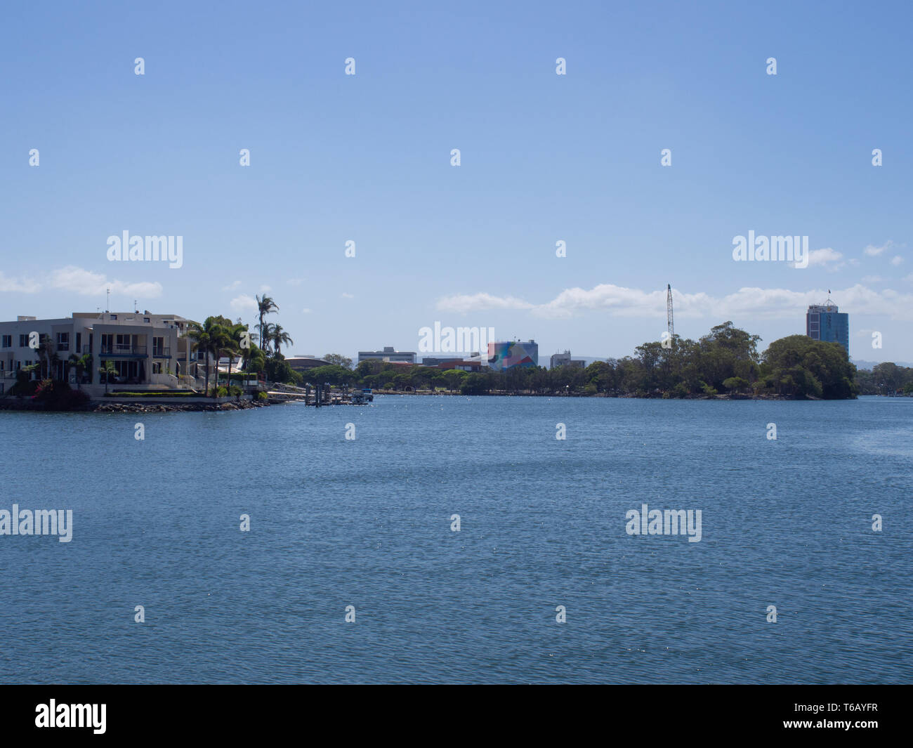 View Of Chevron Island At Surfers Paradise From The Nerang River Stock ...