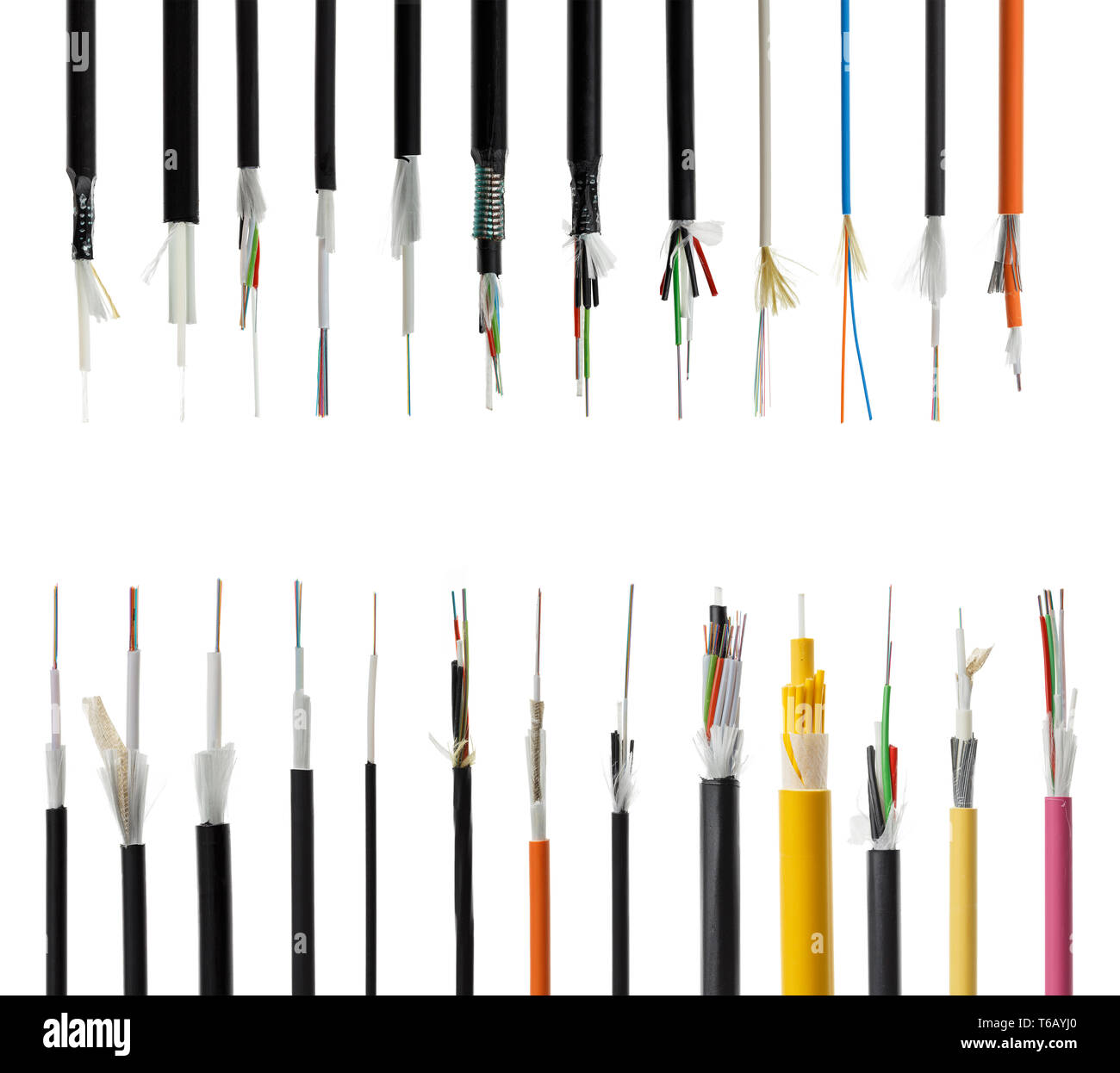 25 Fiber optical cable isolated on white Stock Photo - Alamy